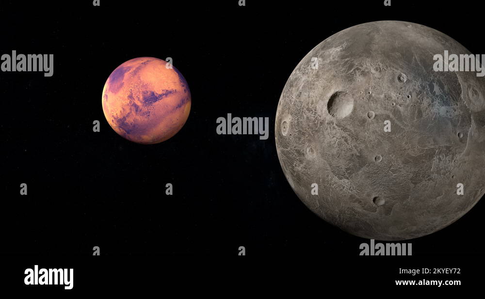 Ceres, dwarf planet, and Mars planet orbiting in the outer space Stock ...
