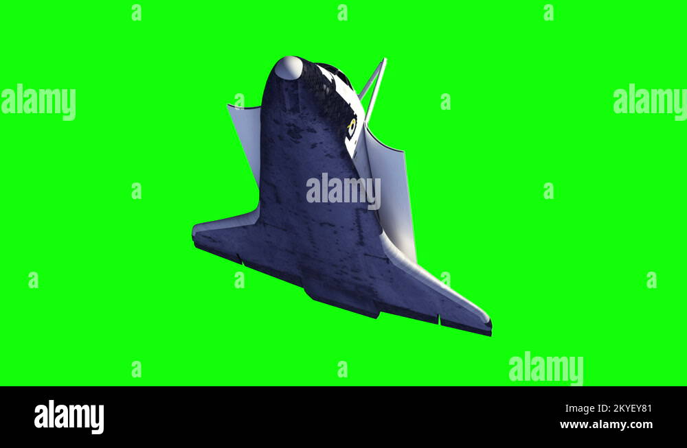 Space Shuttle And Module Of International Space Station. Green Screen ...