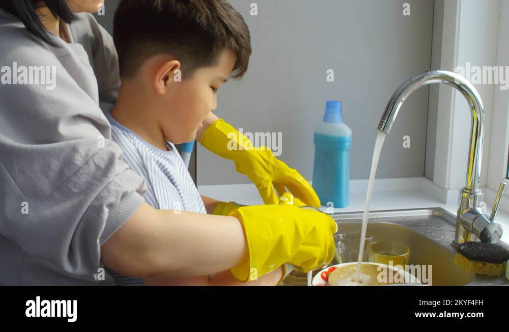 Boy washing up with mother Stock Videos & Footage - HD and 4K Video ...