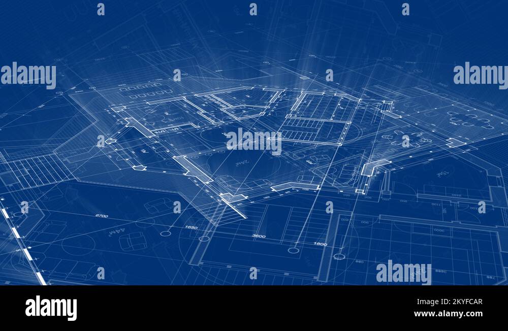 blueprint plan - illustration of a plan modern residential building ...