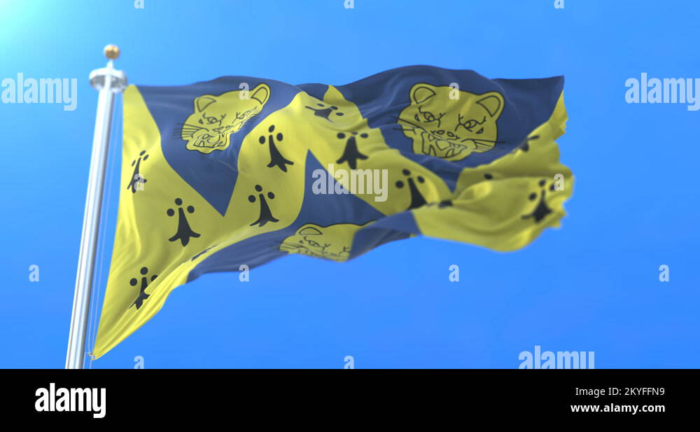 Flag of the english county of Shropshire in the West Midlands of ...