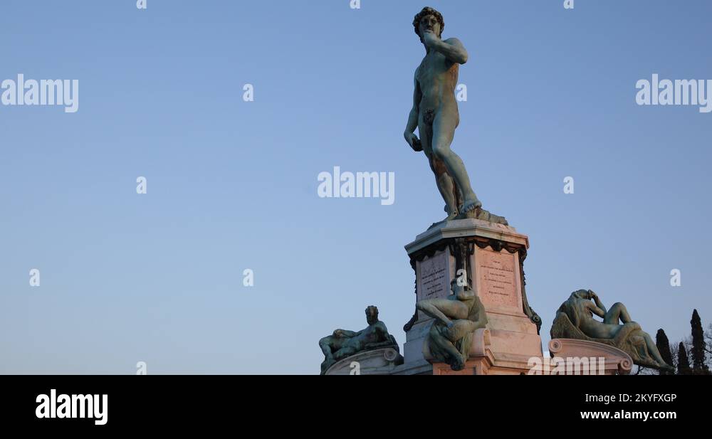 Florence City with Iconic David Statue in Michelangelo Square ...