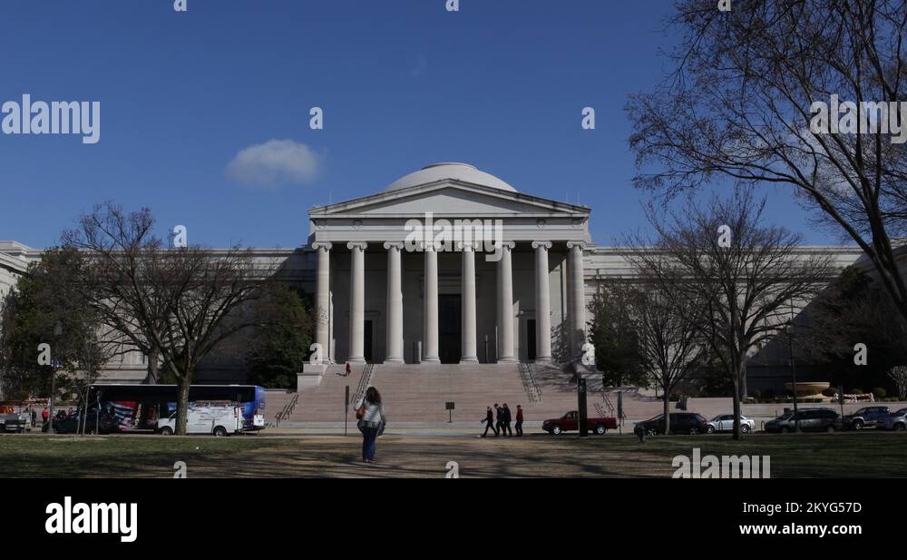 National Gallery of Art in Washington DC People Walking front of Iconic ...