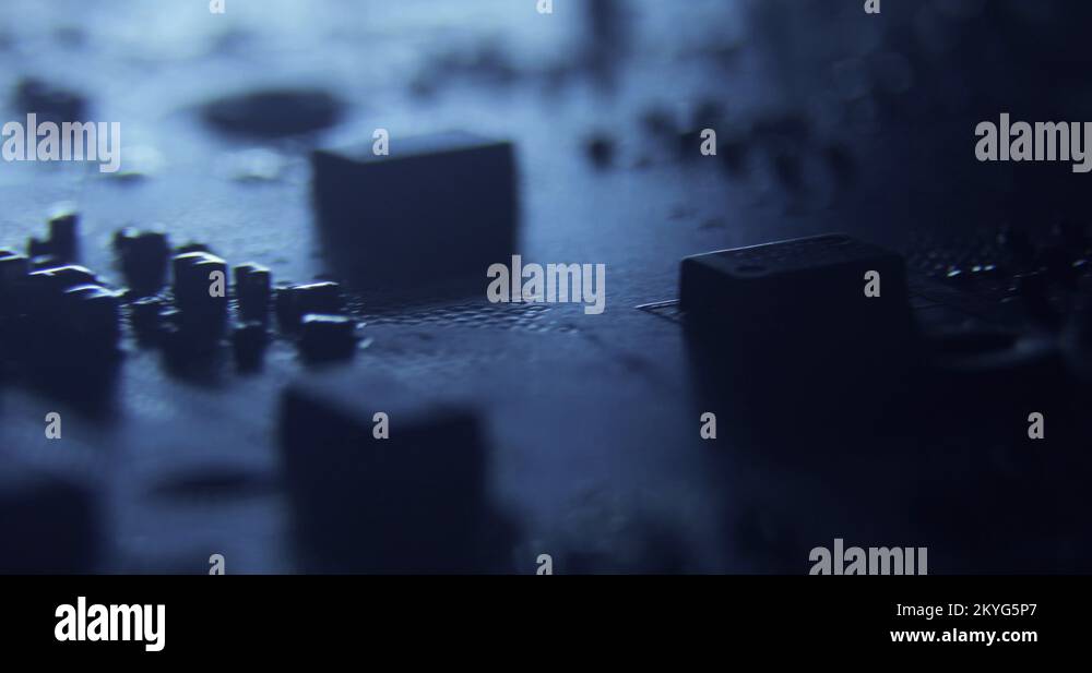 slider dollymacro shots of the surface of computer hardware parts chips ...