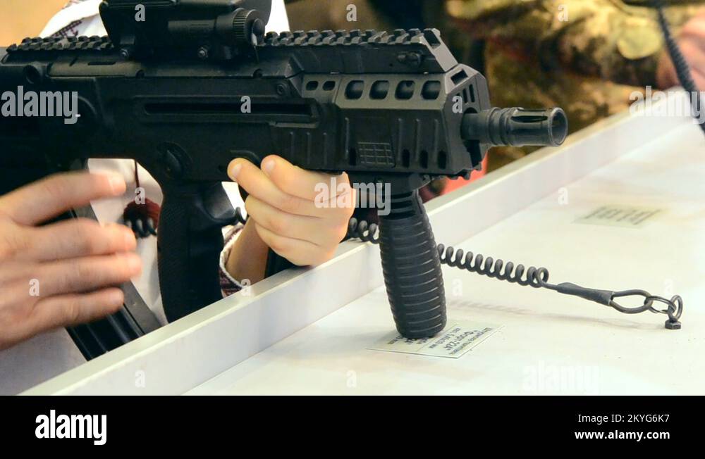 Firearms gun submachine sniper rifle large-caliber weapons Stock Video ...