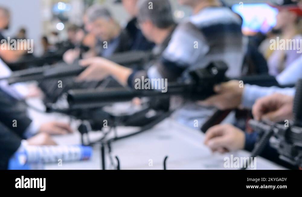 Weapon optics sight of sniper rifle with man close-up Stock Video ...