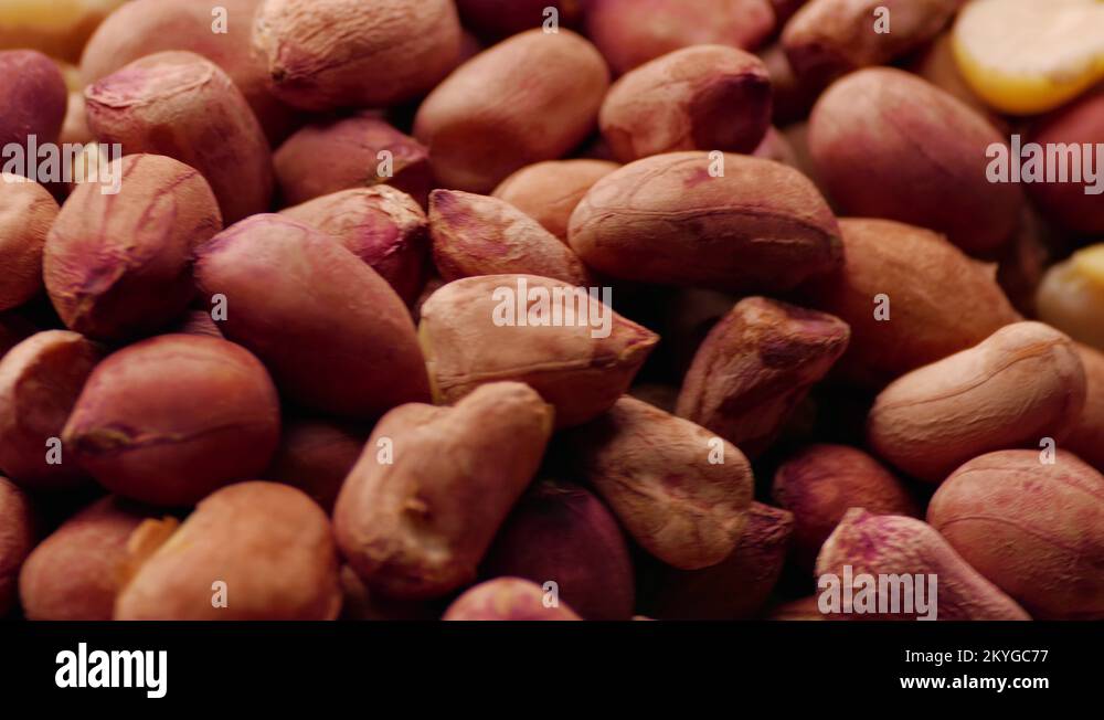 Spinning Pile of Roasted Peanuts in Dark Red Skins Stock Video Footage ...