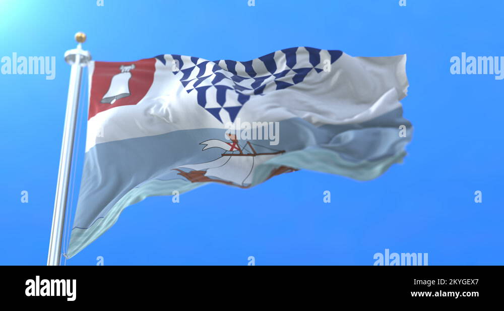 Flag of the irish city of Belfast in the Northern Ireland. Loop Stock ...