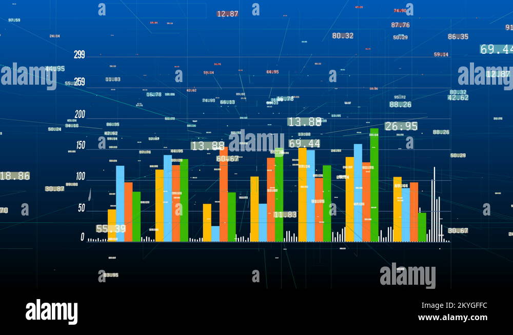 4k Growing financial chart,Business Data trend Graph,digital wall ...