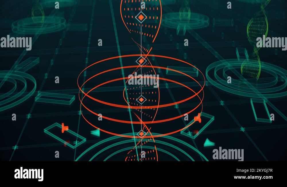 DNA research, genetic engineering, molecules visualization in program ...