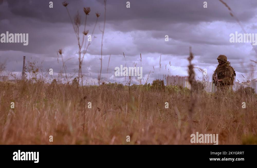 Army soldier standing holding uniform weapon cold Stock Videos ...