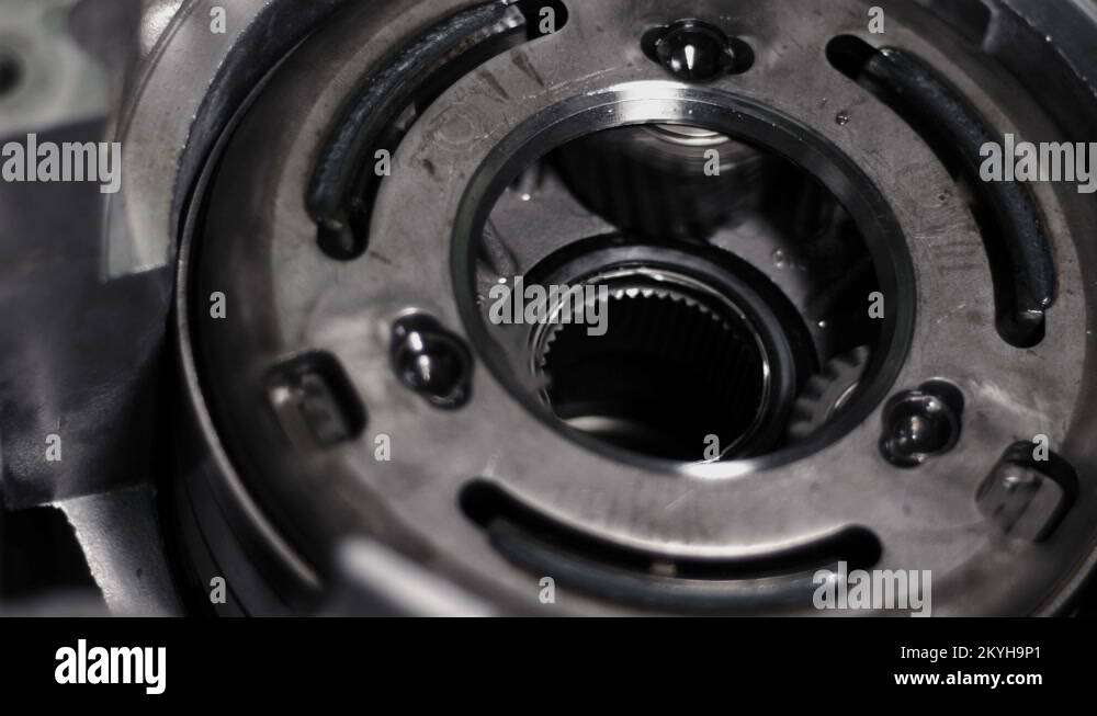 Rotating of metal parts in a mechanical device. Spinning mechanism of ...