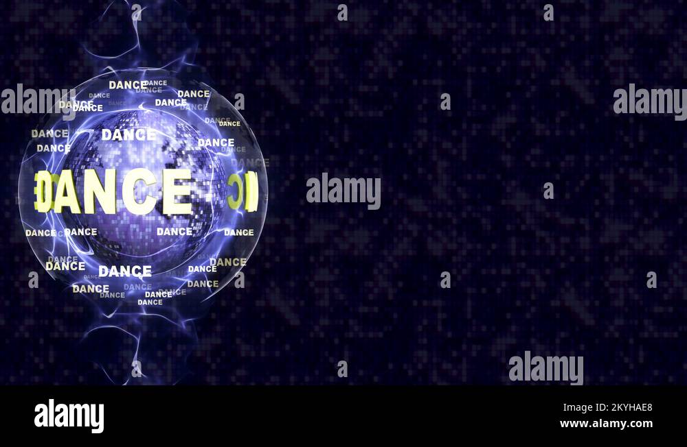 DANCE Text Animation Around Disco Ball, Rendering, Background, Loop ...