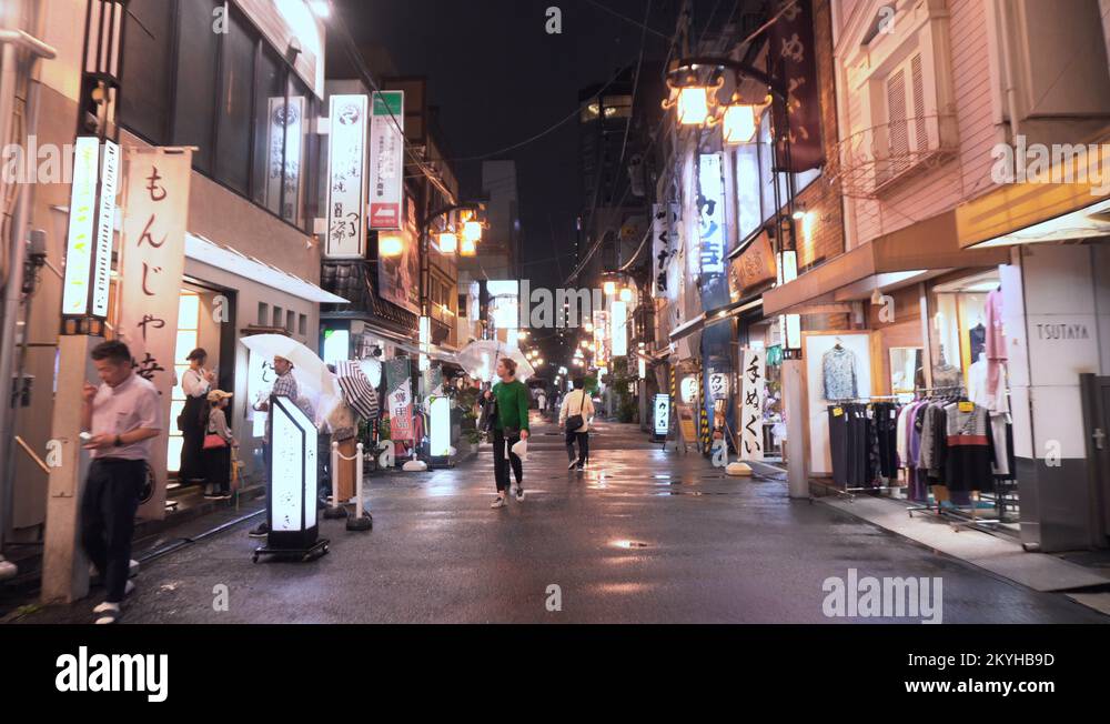 Gimbal Walking Shot - Japanese Shopping Street at Night in Tokyo, Japan ...