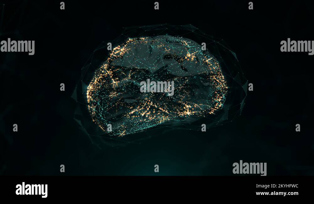 Ai, Deep Learning, 3D holographic Silicon Synthetic Brain 4K Zoom Stock ...
