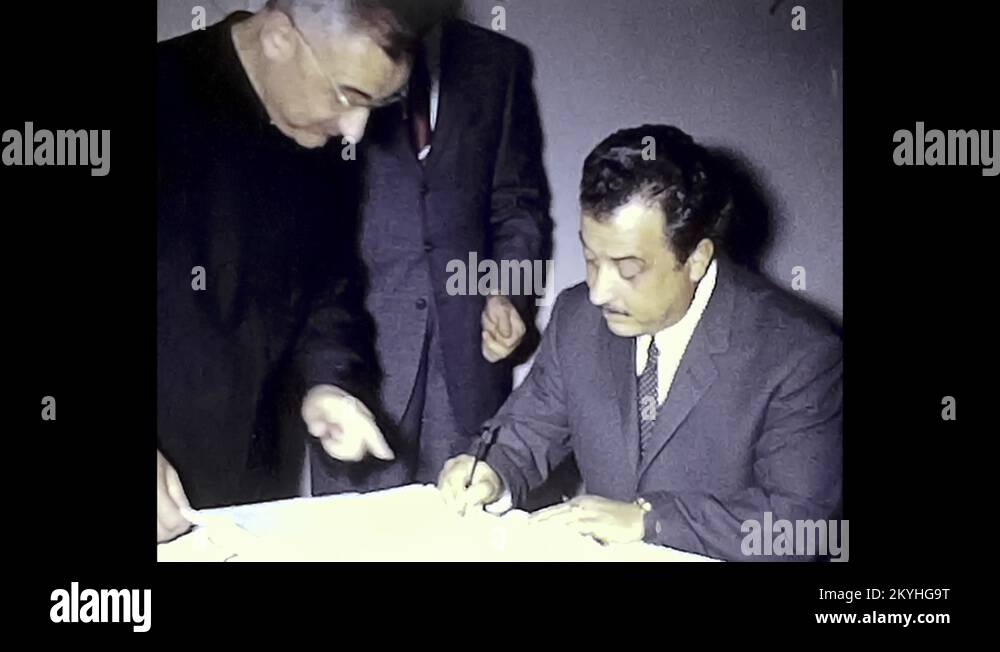 Witness who signs the marriage act, 1969 Stock Video Footage - Alamy