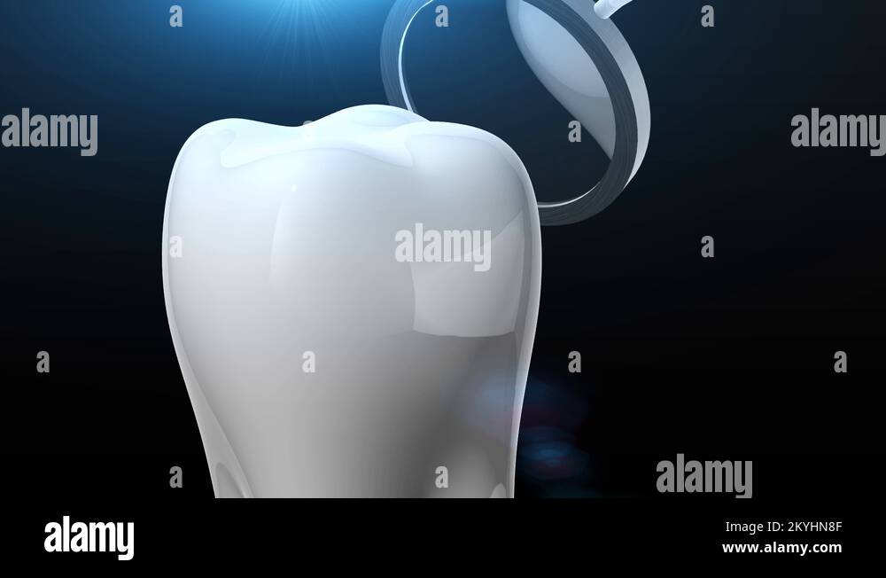 Tooth and dental tool in 3d animation with black background Stock Video ...