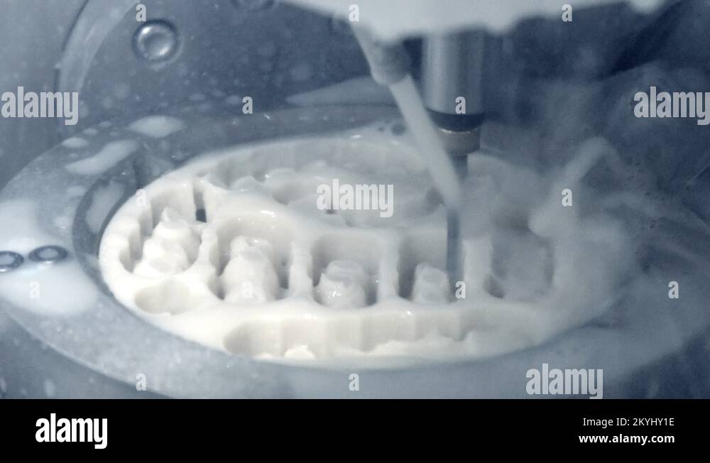 Processing of carving out shape of human teeth from dental milling ...