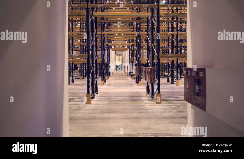 Warehouse, hangar storage racks and shelves industrial logistic ...