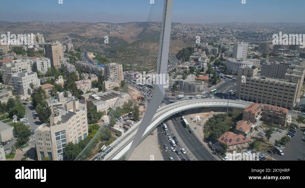 Jerusalem City Aerial Video The Chords Bridge also called the Bridge of ...