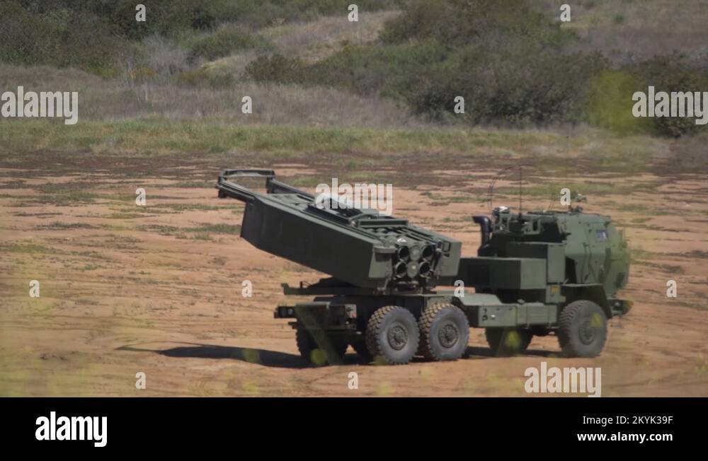 Rocket launched from a military truck in the desert Stock Video Footage ...