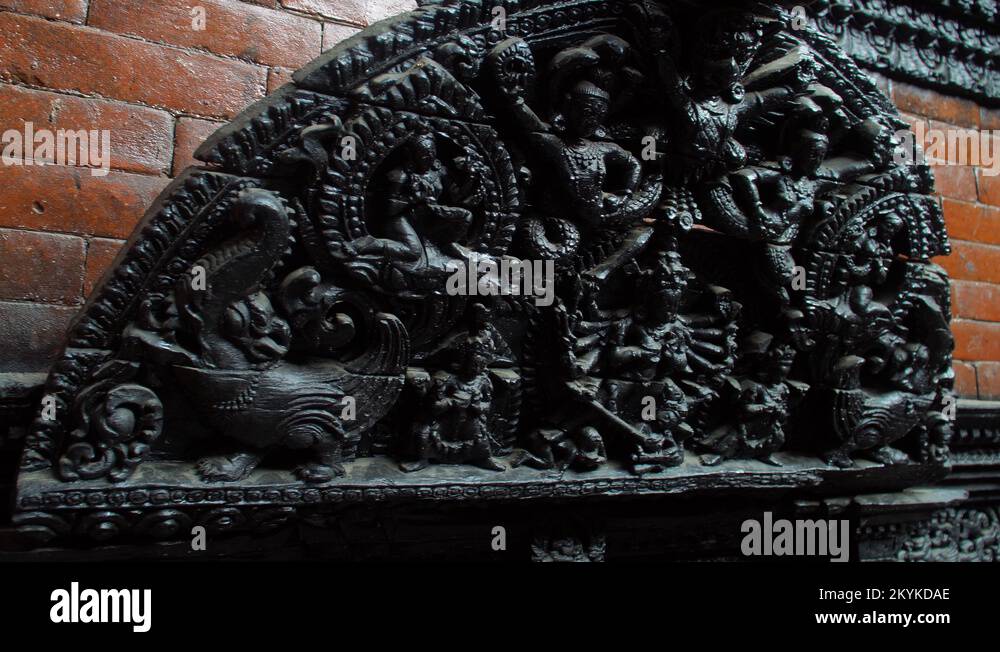 Carved Wooden Elements in Nepalese Traditional Architecture. Authentic ...