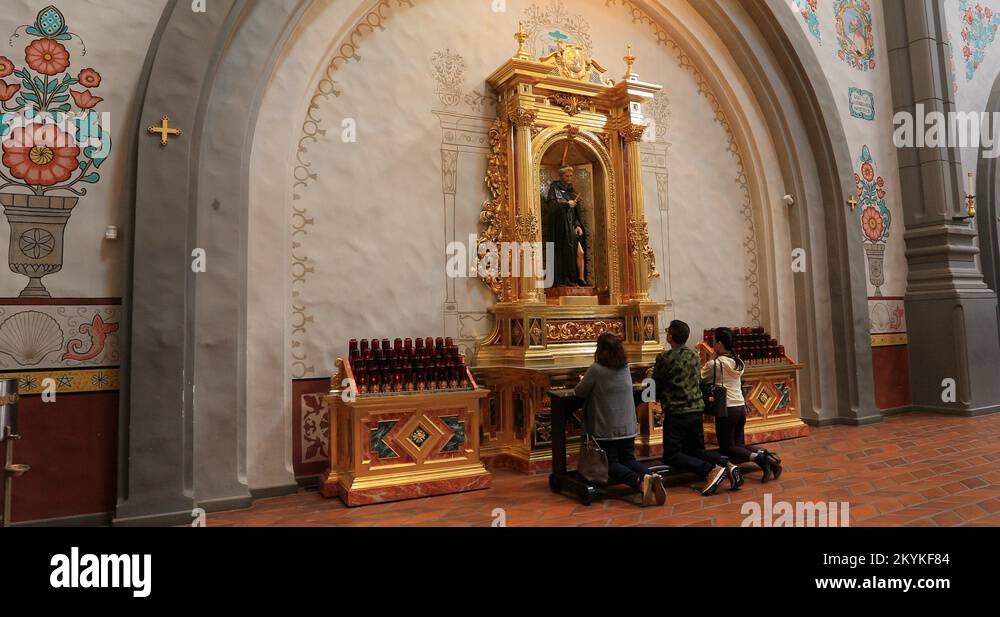 Mission San Juan Capistrano California praying altar 4K Stock Video ...