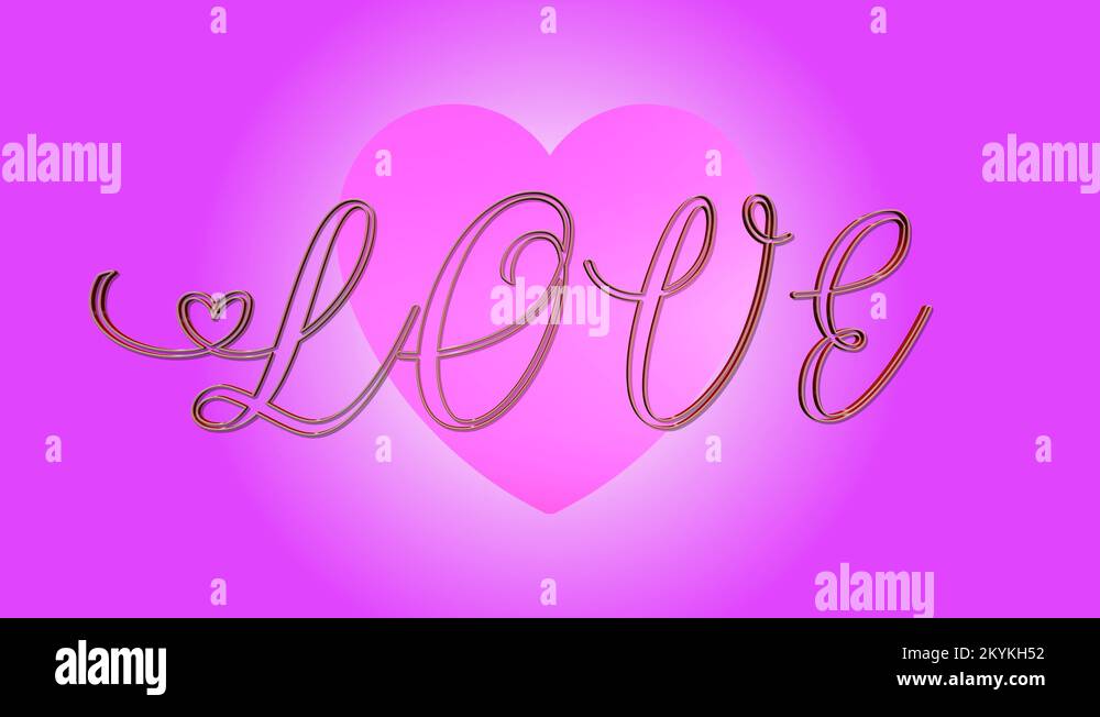 LOVE 3D Text Looping Animation - Heart Shapes On Pink Background Stock ...