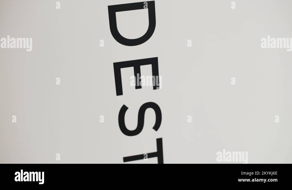 Camera slowly shows word DESTINY in black colour letter by letter Stock ...