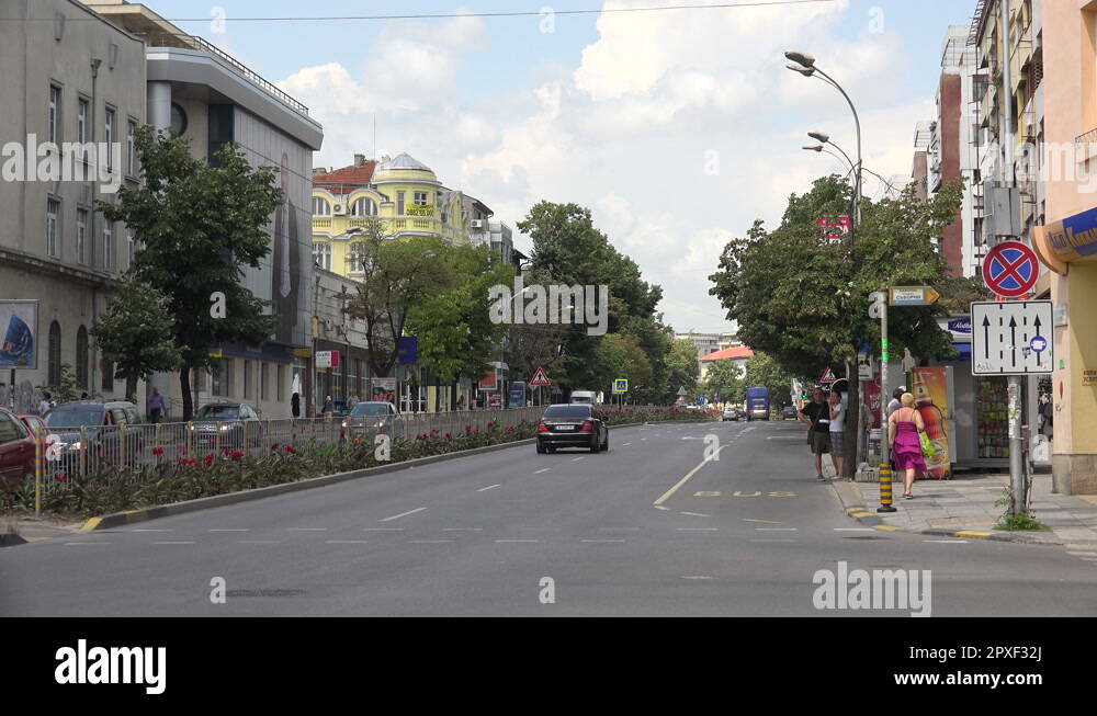 Varna. Bulgaria. The city center. Buildings, streets, districts. 4K ...