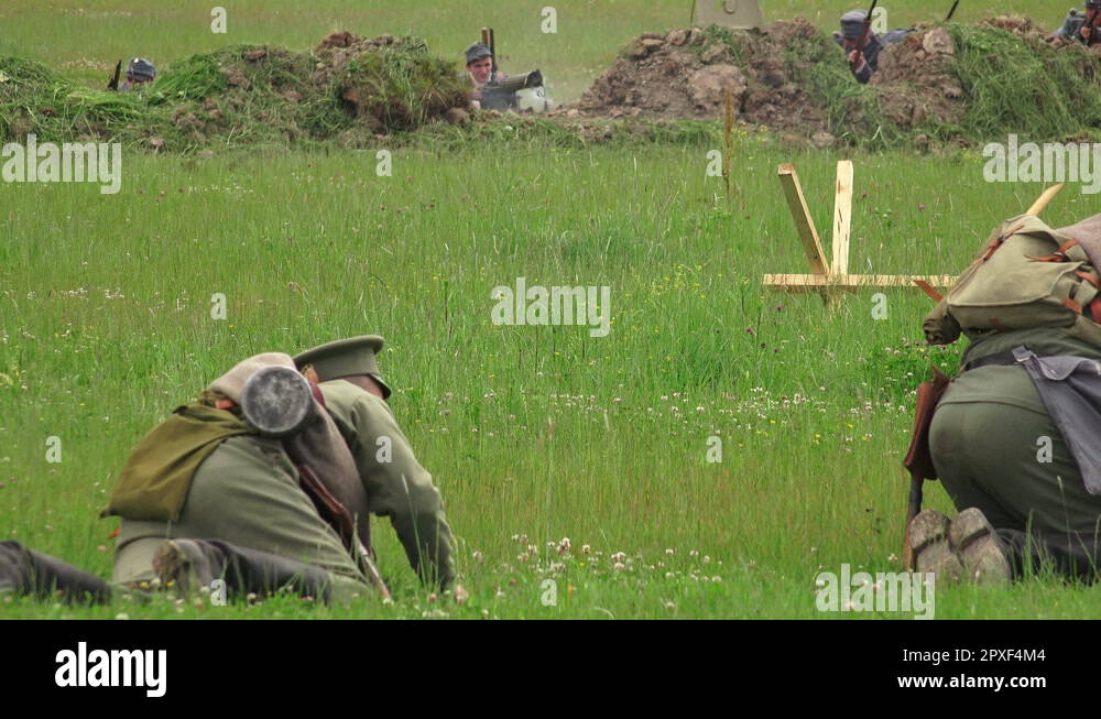 Attack of German soldiers. The first world war. WWI. 4K Stock Video ...