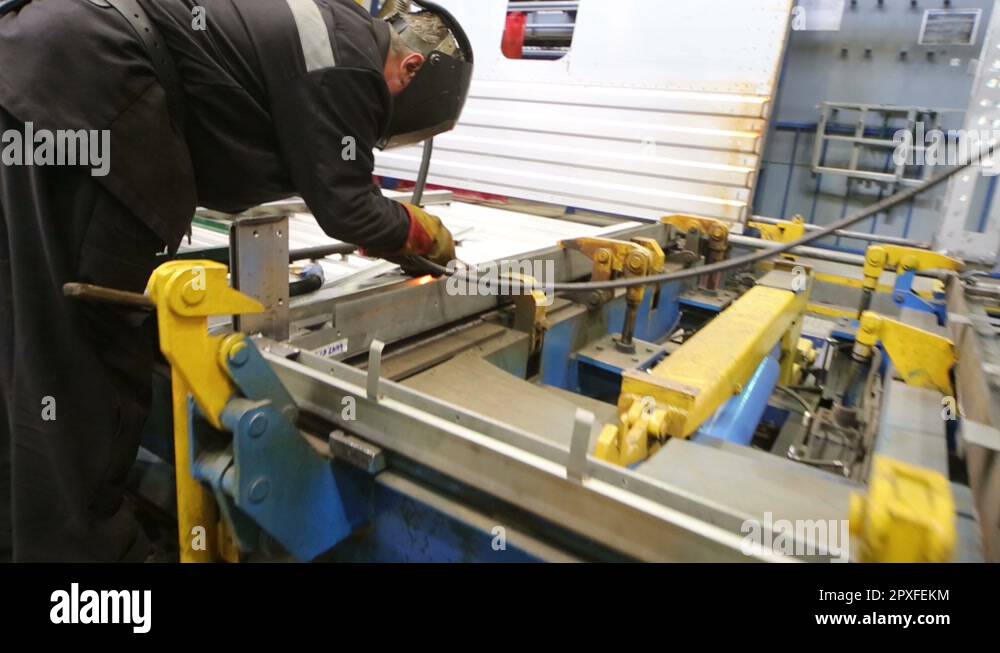 Process of welding body of wagon in Tver Railway Carriage Plant Stock ...