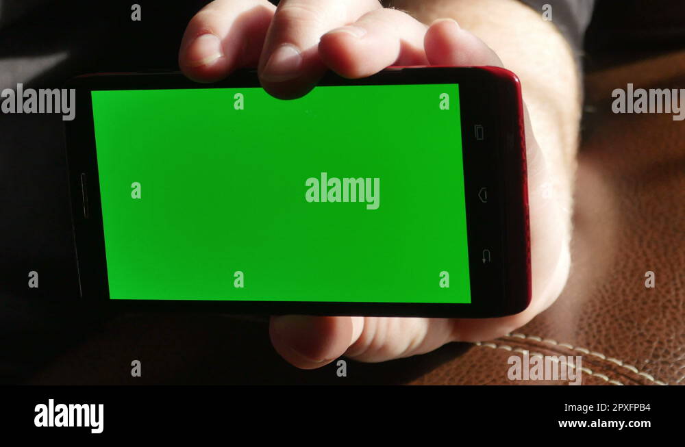2783 Man Holding Smart Phone with Green Screen, 4K Stock Video Footage ...