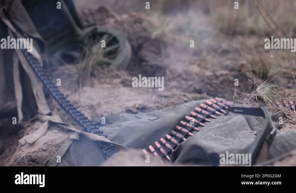 Inverted Maxim machine gun after explosion. WW2 reconstruction Stock ...