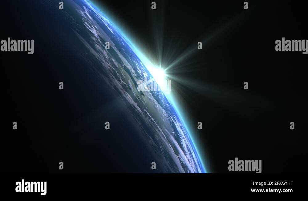 Blue Flare Over The Earth. Looped. Ultra High Definition. 4K ...
