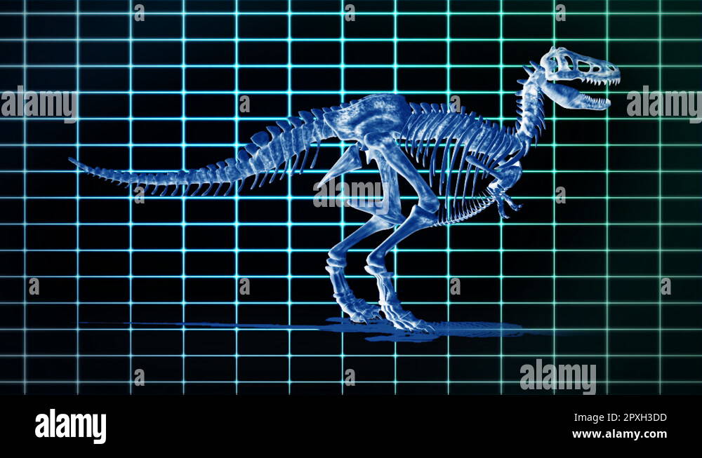 Dino T-Rex walking EKG background,loop Stock Video Footage - Alamy