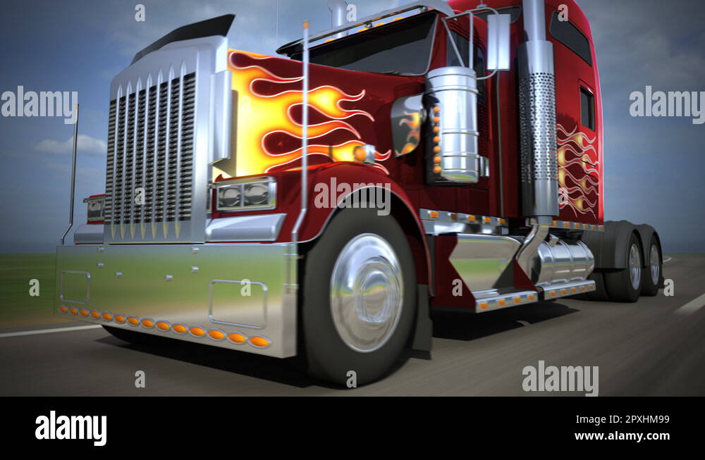 Red american truck Stock Videos & Footage - HD and 4K Video Clips - Alamy
