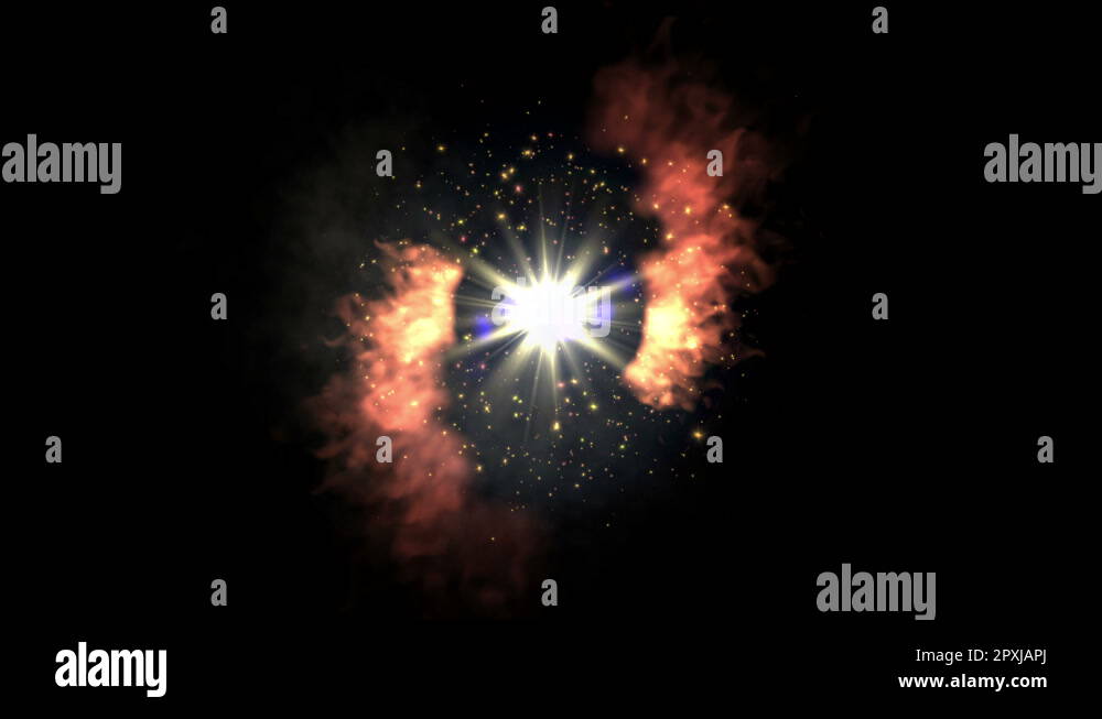 4k Explosion ray light fire flame star radiation particle,spark energy ...