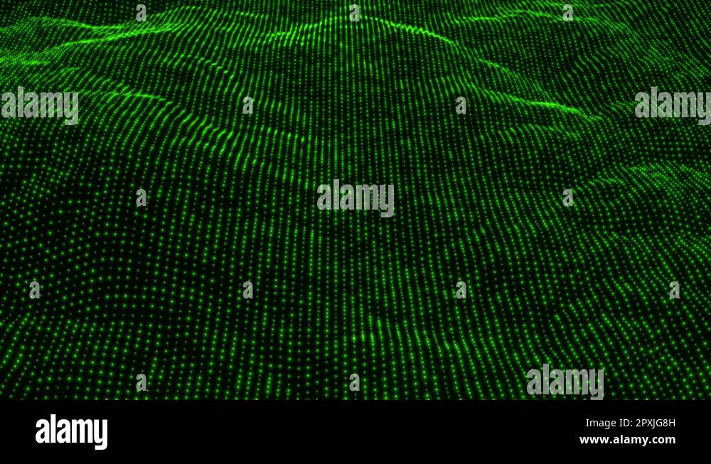 Green digital scanner or energy waves. Abstract animation background ...