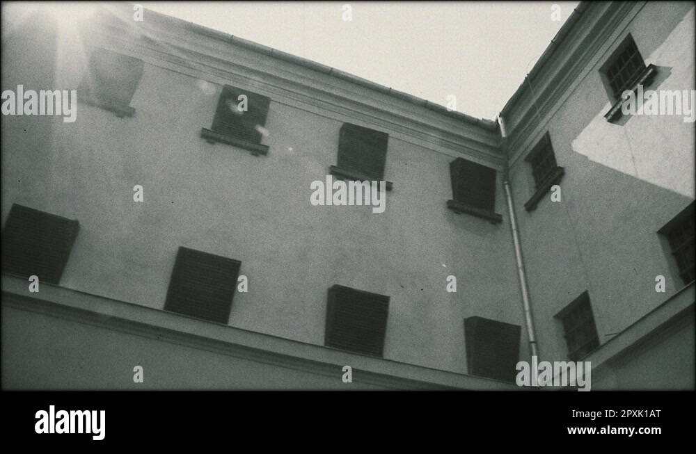 Prison building - cell windows with sun Stock Video Footage - Alamy