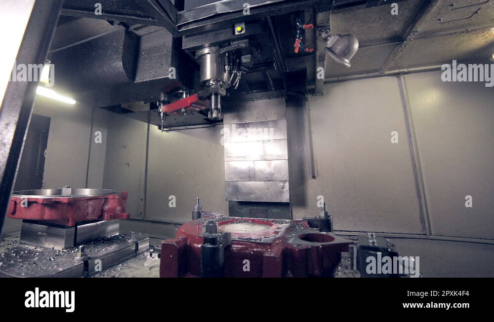 Milling CNC Machine Produces hi-tech equipment on industrial Factory ...