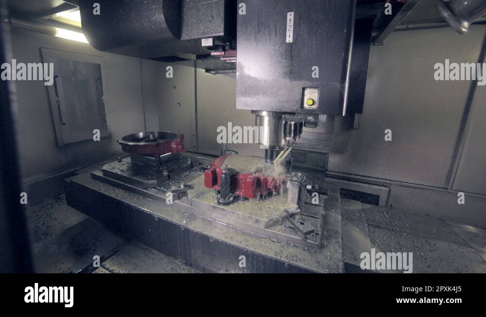 Milling CNC Machine Produces hi-tech equipment on industrial Factory ...