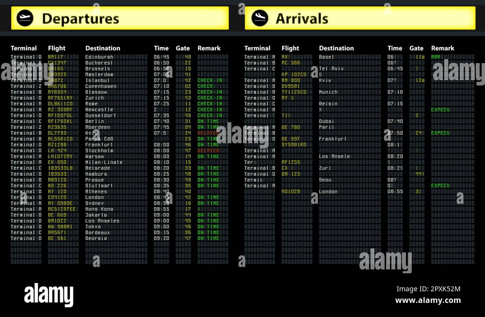 Airline departures flight information board Stock Videos & Footage - HD ...
