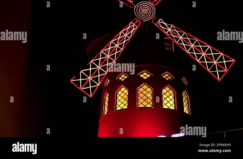 Moulin rouge windmill and sign Stock Videos & Footage - HD and 4K Video ...