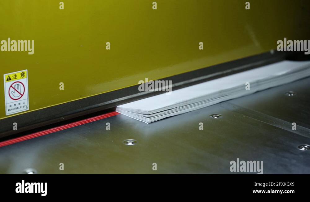 Modern paper guillotine with touch screen used Stock Video Footage - Alamy