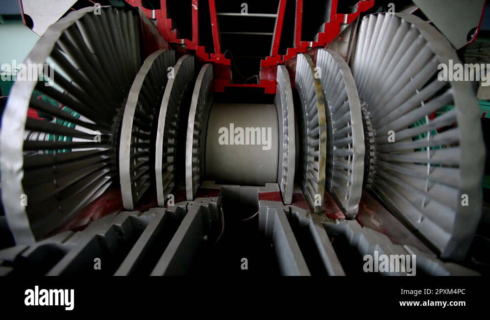 A nuclear power station. A training model of a steam turbine Stock ...