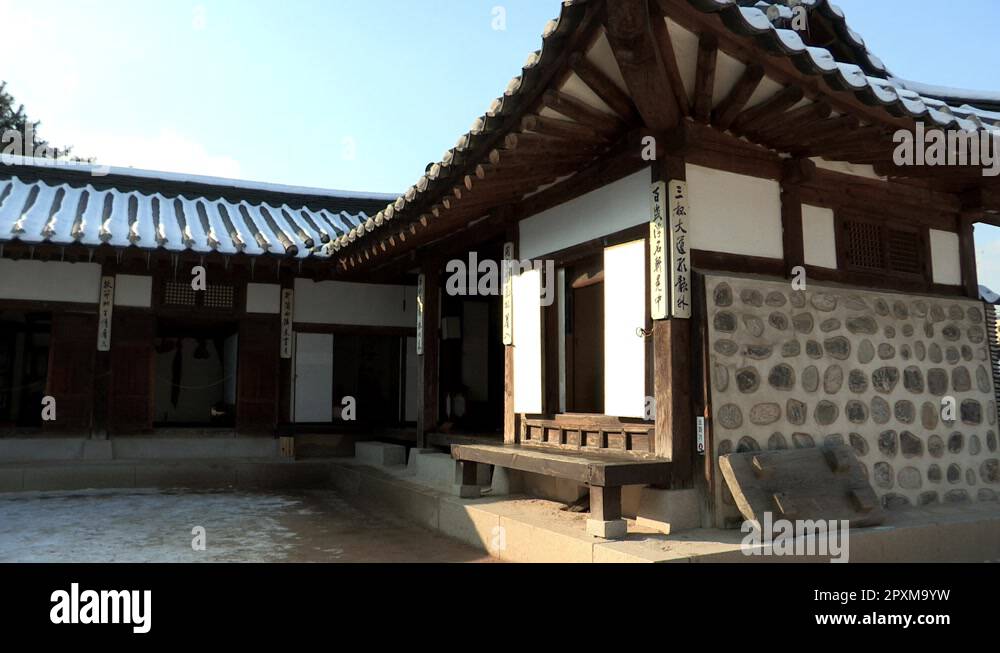 Korean traditional house Han ok village in Seoul, Korea Stock Video ...