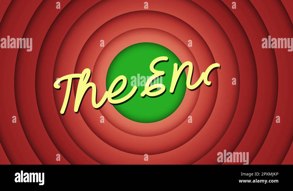 Classic the end animation over green background, The end typography of ...