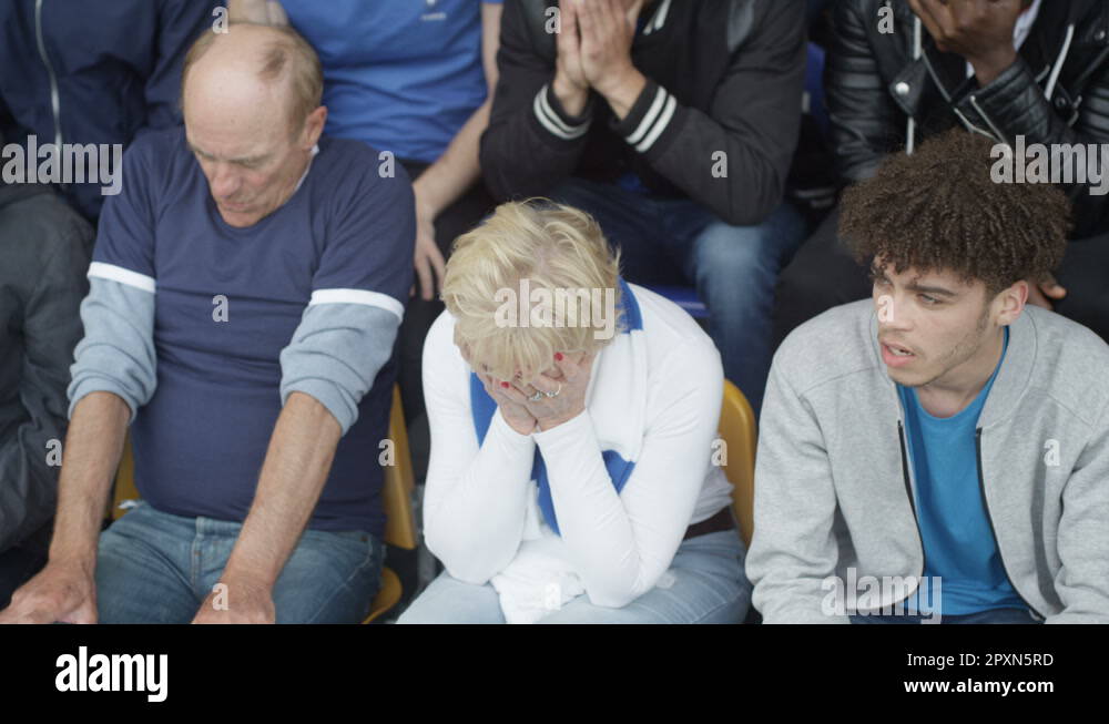 4K Sports crowd expressing disappointment, watching live game in ...