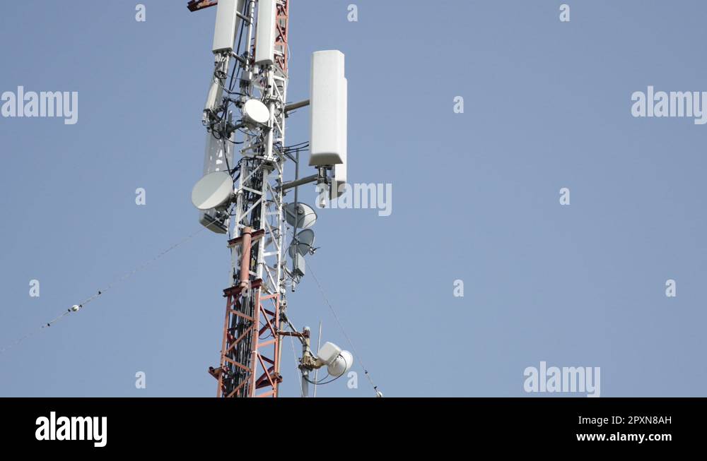 High telecommunication equipment on antenna system 4K 3840X2160 UHD ...